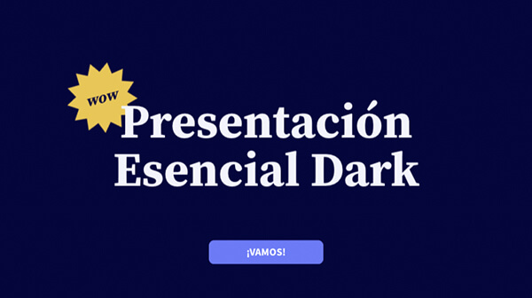 Presentación esencial dark | Plantillas de Genially